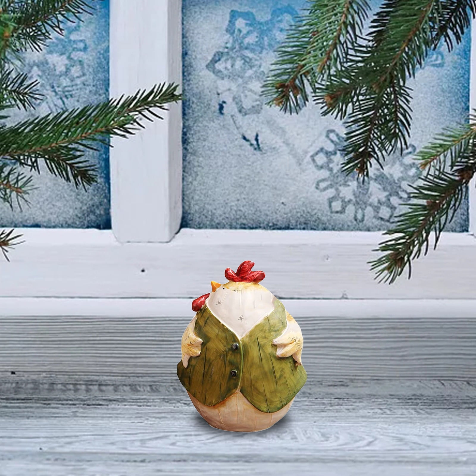 Easter Decorations Resin Oil Painting Chicken Handpainted Retro Chick ...