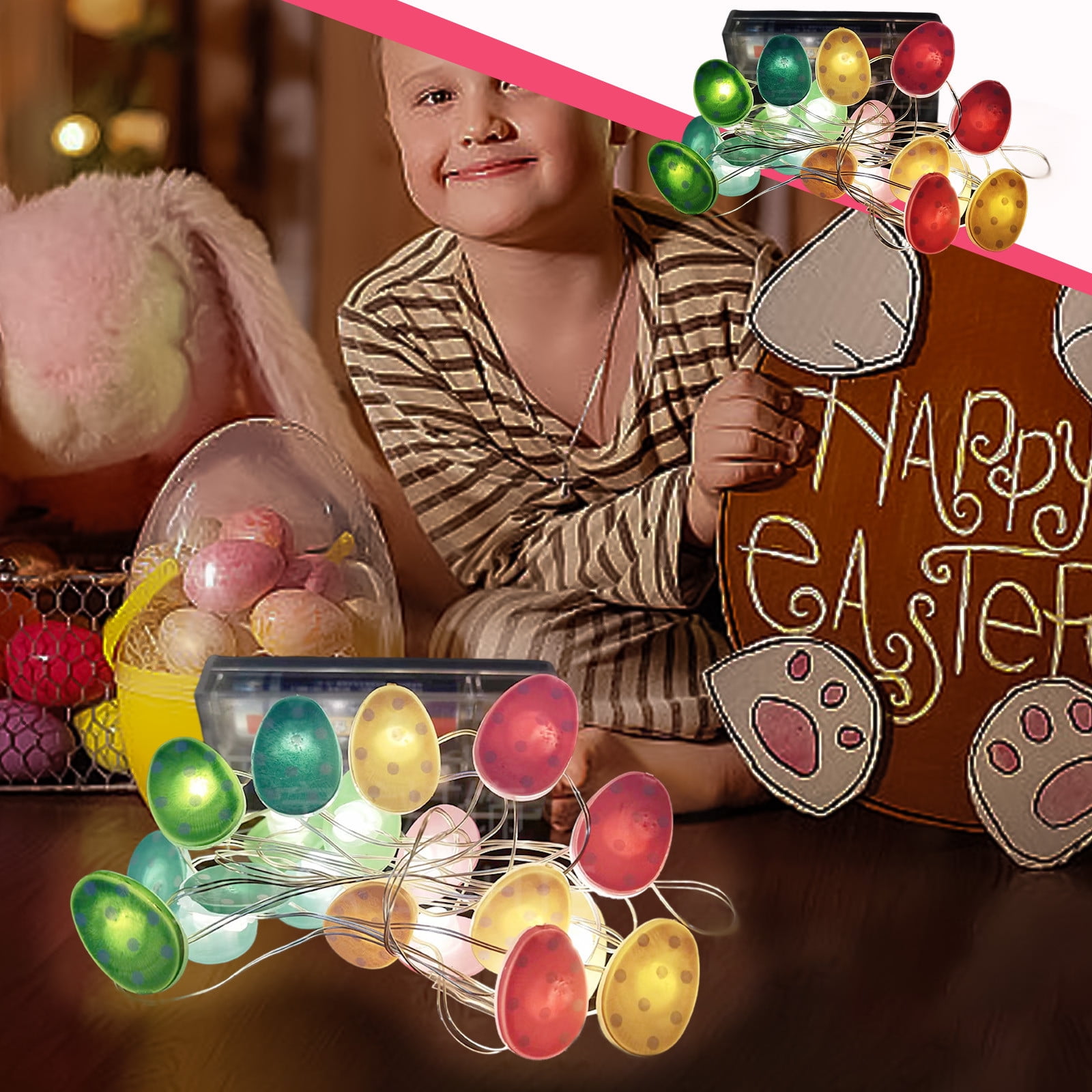 Easter Decorations Savings Chmadoxn Easter Lights 79in LED Flashing ...