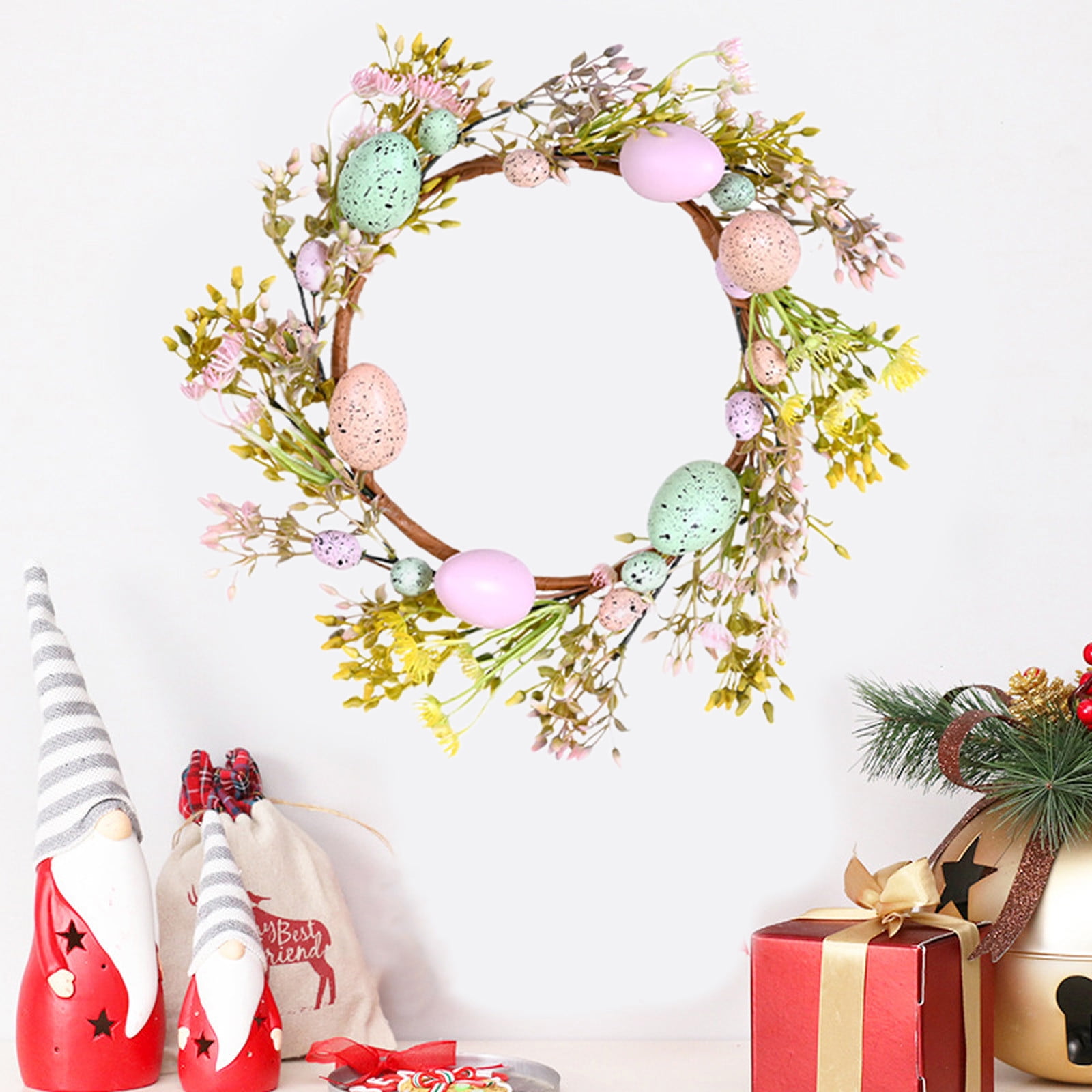 Easter Decorations Savings! Rvasteizo Easter Wreath With Eggs For Front ...
