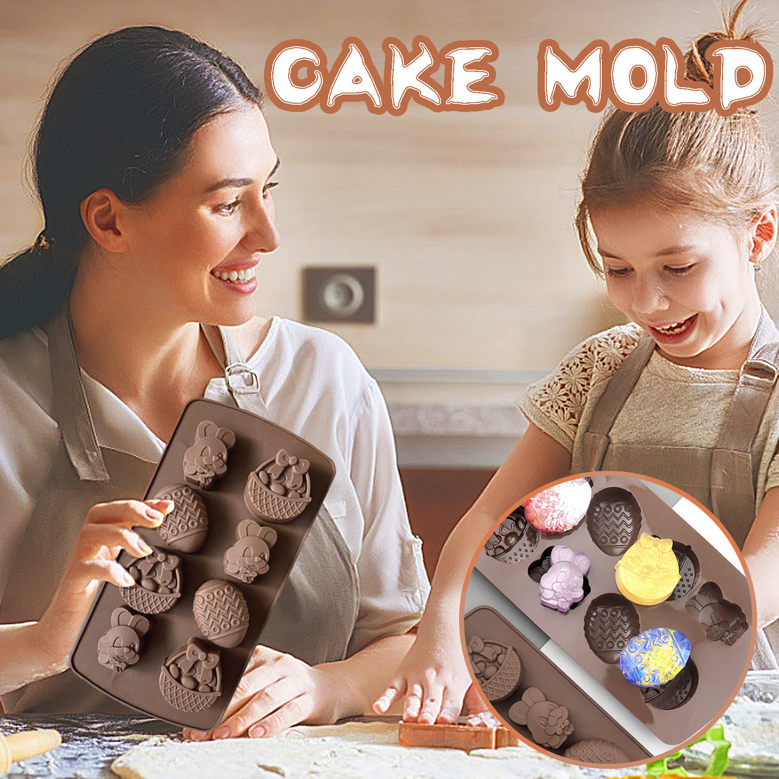 Easter Decorations Silicone Molds Easter Bunny Easter Eggs Cake Mold ...