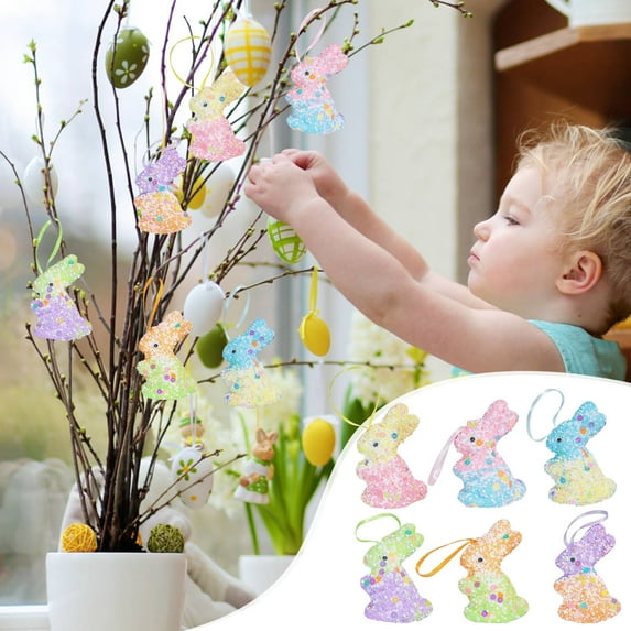 Easter Decorations, Spring Ornaments, Hanging Foam Rabbits For Trees ...