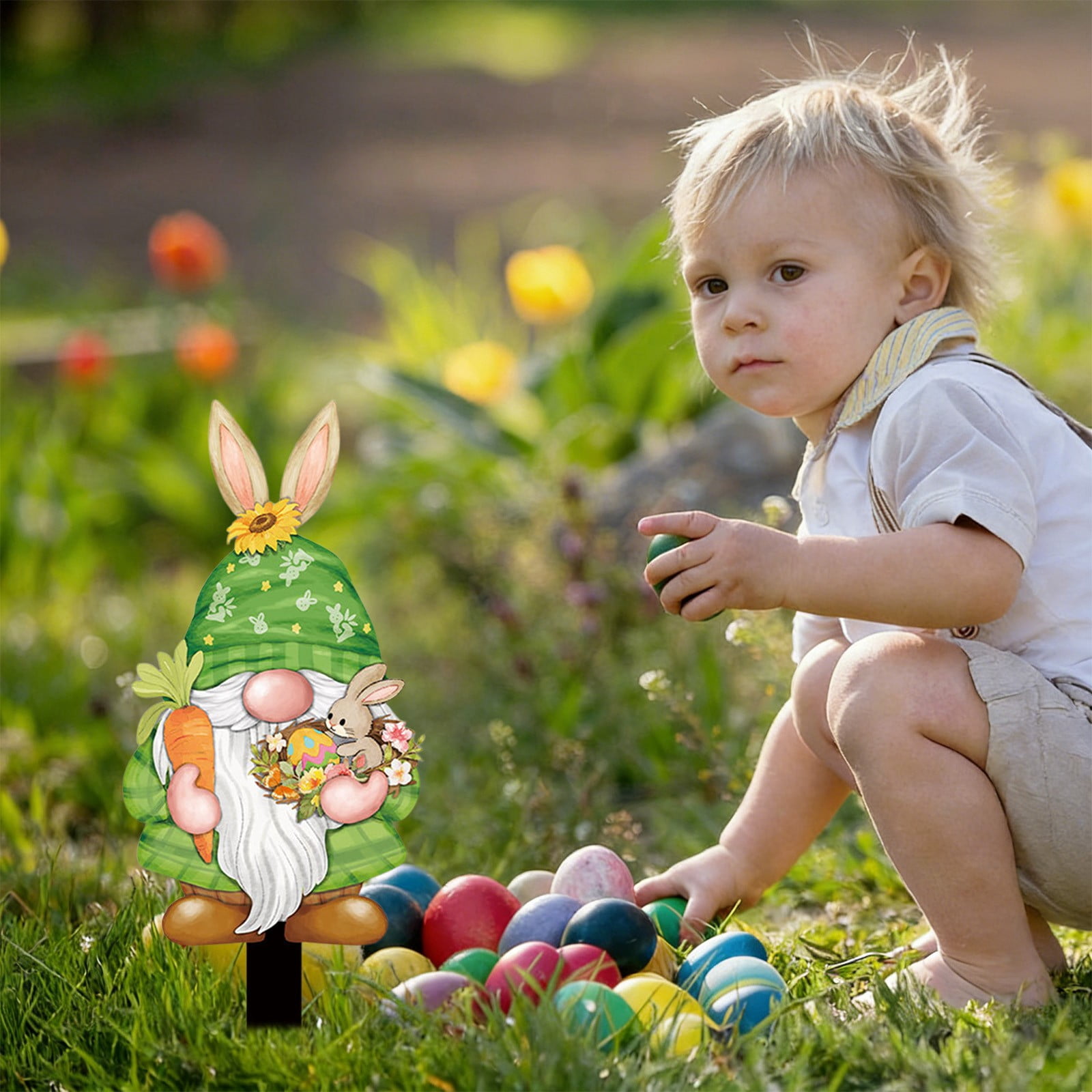 Easter Decorations Yard Stakes Sign Easter Bunny Easter Egg Dwarf ...