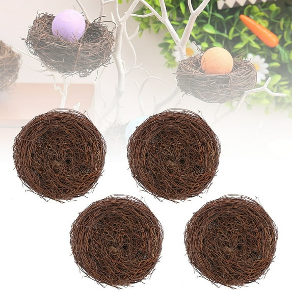 Easter Decorative Bird Ornament Handwoven Rattan Garden Desktop Display ...