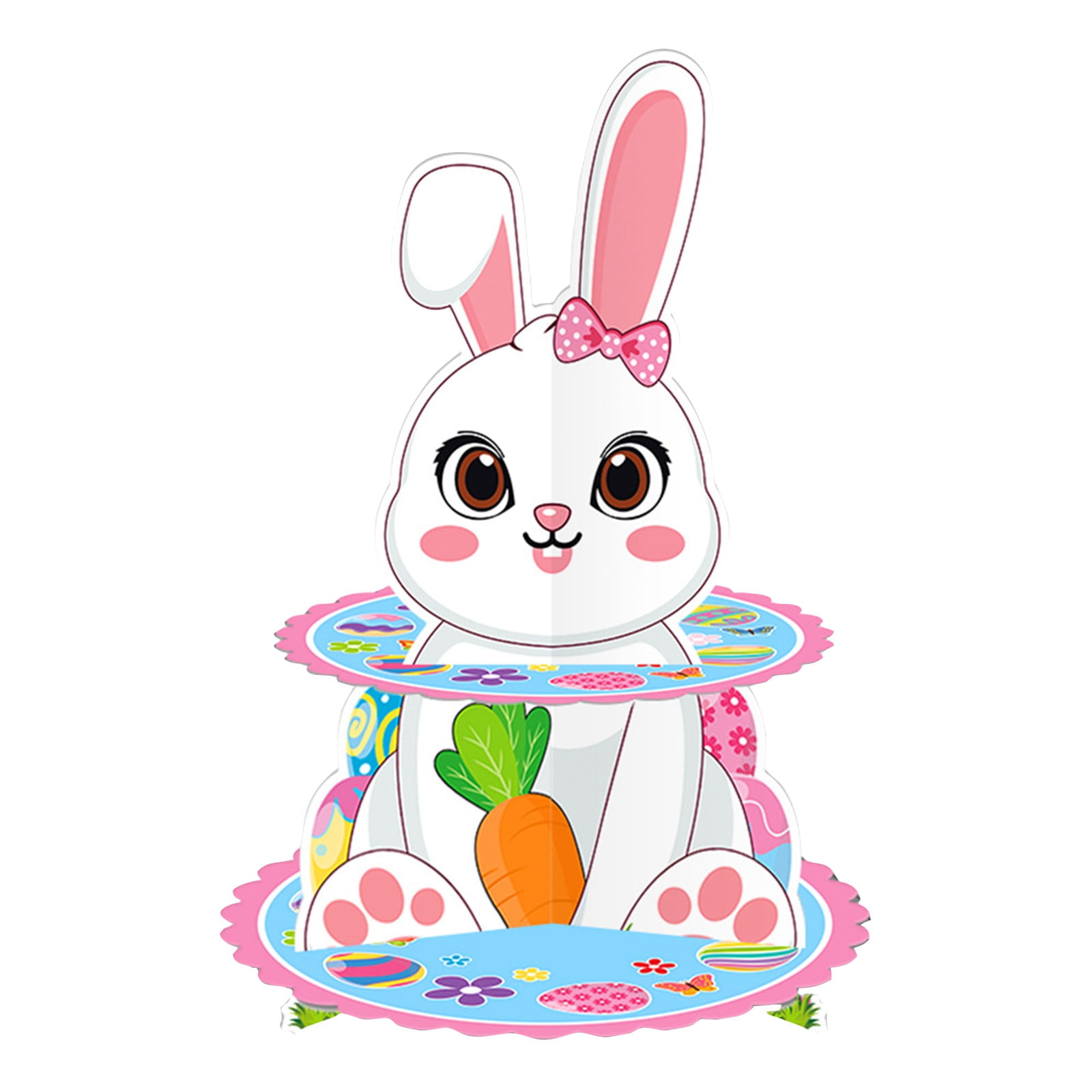 Easter Decorative Cake Stand - Bunny Design With Colorful Eggs, Carrot ...