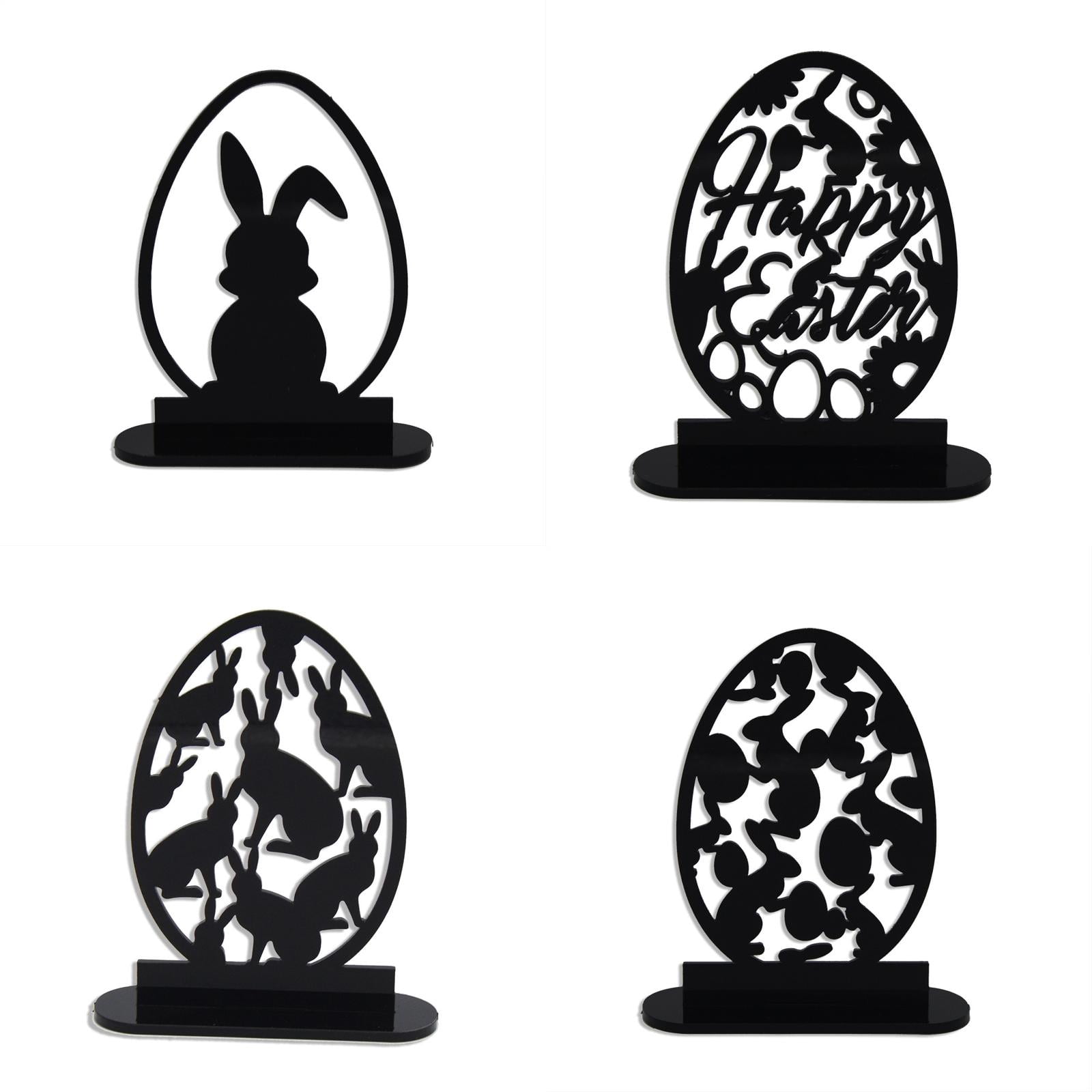 Easter Decorative Ornament Acrylic Rabbit Egg Ornament, 2D Flat Easter ...