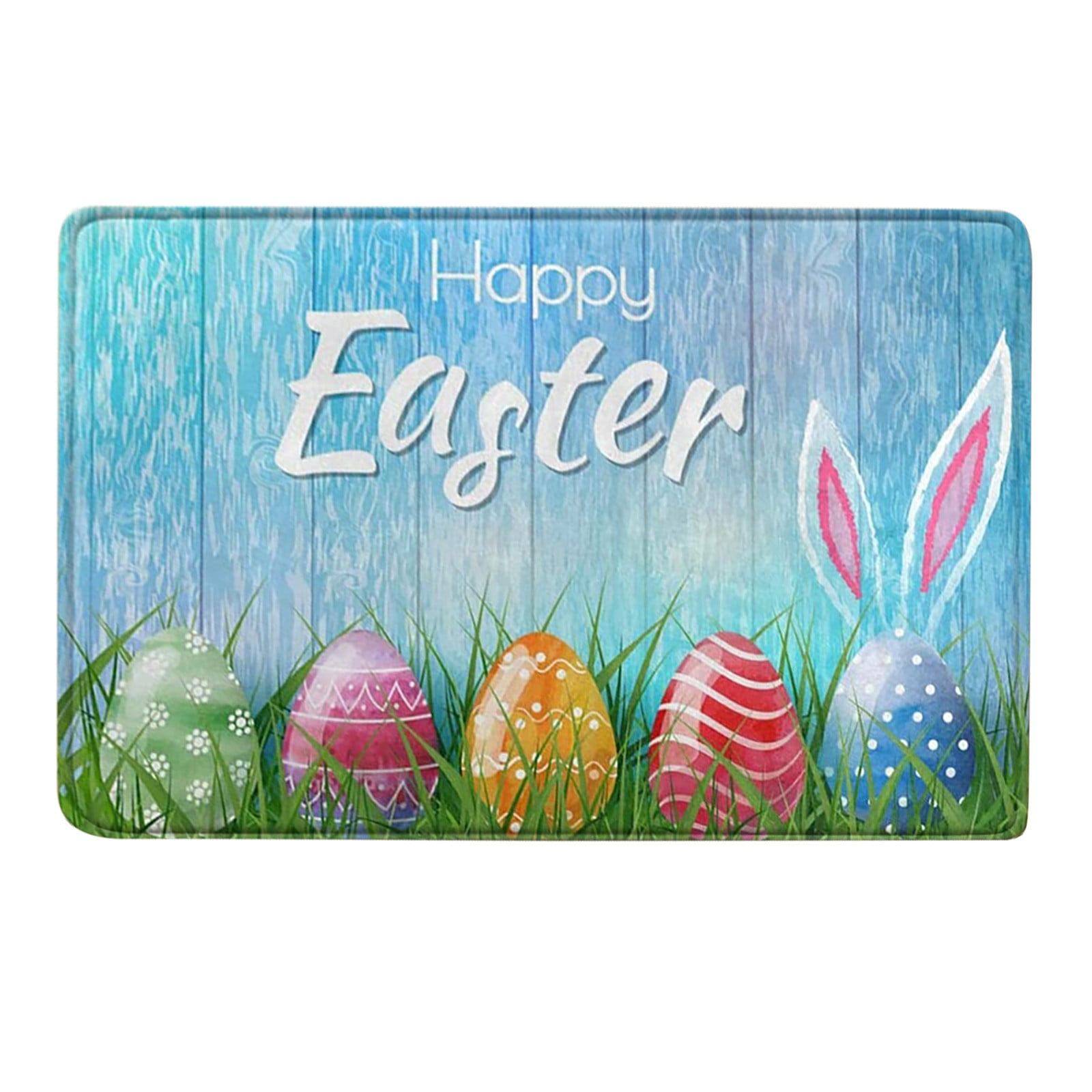 Easter Decorative Welcome Door Mat, Easter Eggs Bunny Tail Indoor ...