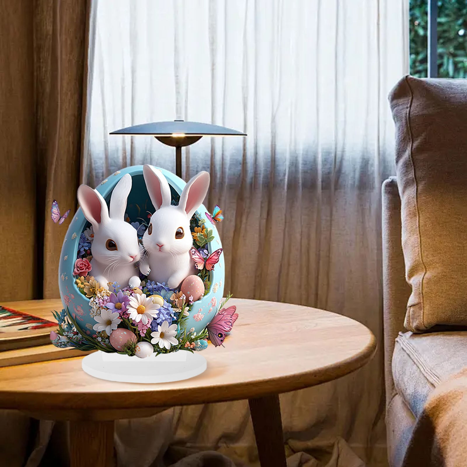 Easter Desk Decorations Crystal Easter Egg Bunny Table Sign Acrylic ...