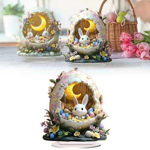 Easter Desk decoration Easter Bunny Figurine Figurine Farmhouse Acrylic ...