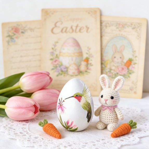 Easter Desktop Ornament,Painted Easter Eggs Easter Decorative Ornaments ...