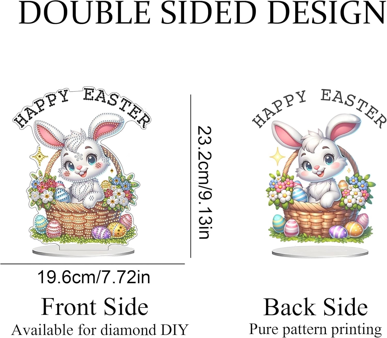 Easter Diamond Art Painting Kit – 2D Desktop Decor Craft Set with Easy ...