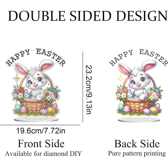Easter Diamond Art Painting Kit – 2D Desktop Decor Craft Set with Easy ...