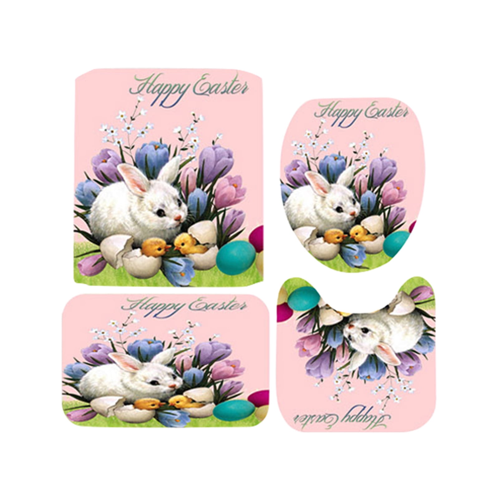 Easter Digital Print And Polyester Bathroom 4 Piece Set - Walmart.com