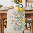 Easter Dining Table Runner, Spring Pink Yellow Blue Floral Eucalyptus ...
