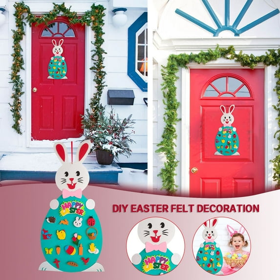 Easter Diy Bunny Wall Hanging Decorations For Kids Felt Craft Activity ...