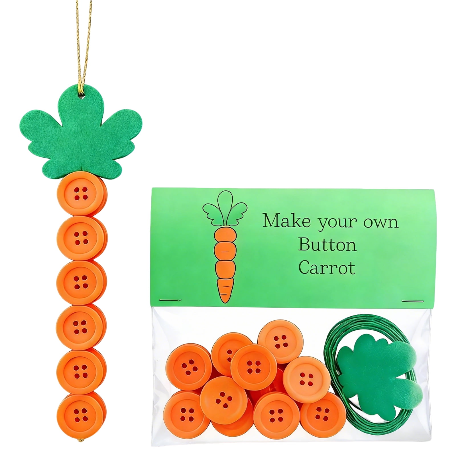 Easter Diy Button Carrot Craft Kit For 14+ Teens & S, 1 Set Button ...