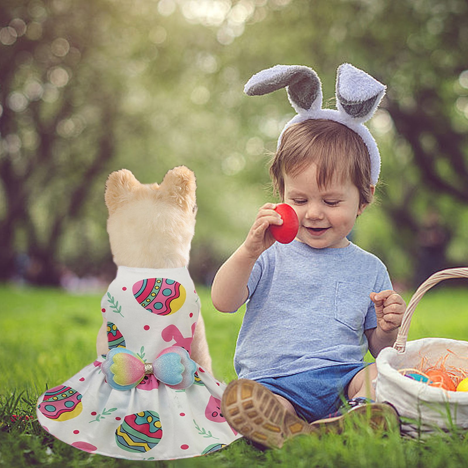 Easter Dog Skirt White Rabbit Costume Pet Apparel for Small Breed Dogs ...