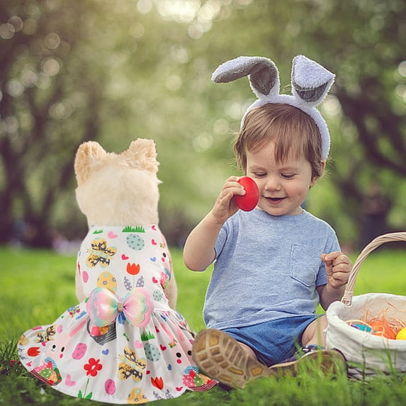 Easter Dog Skirt White Rabbit Costume Pet Apparel for Small Breed Dogs ...