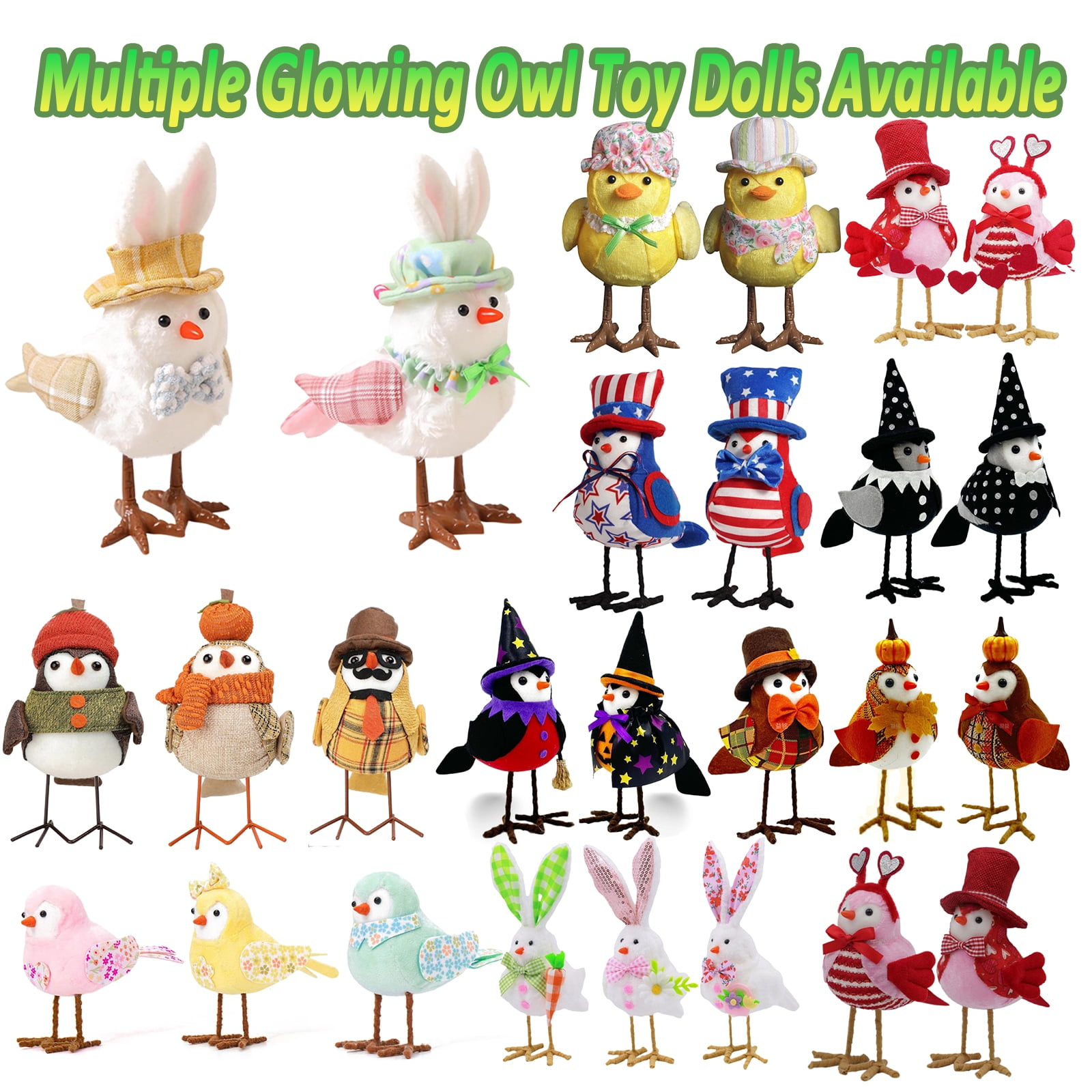 Easter Dolls Resurrected Birds Decorations, Plush Standing Bird ...