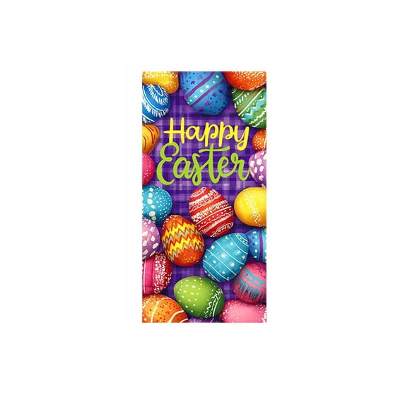 Easter Door Cover, Happy Easter Door Flag, Bunny Eggs Outdoor ...