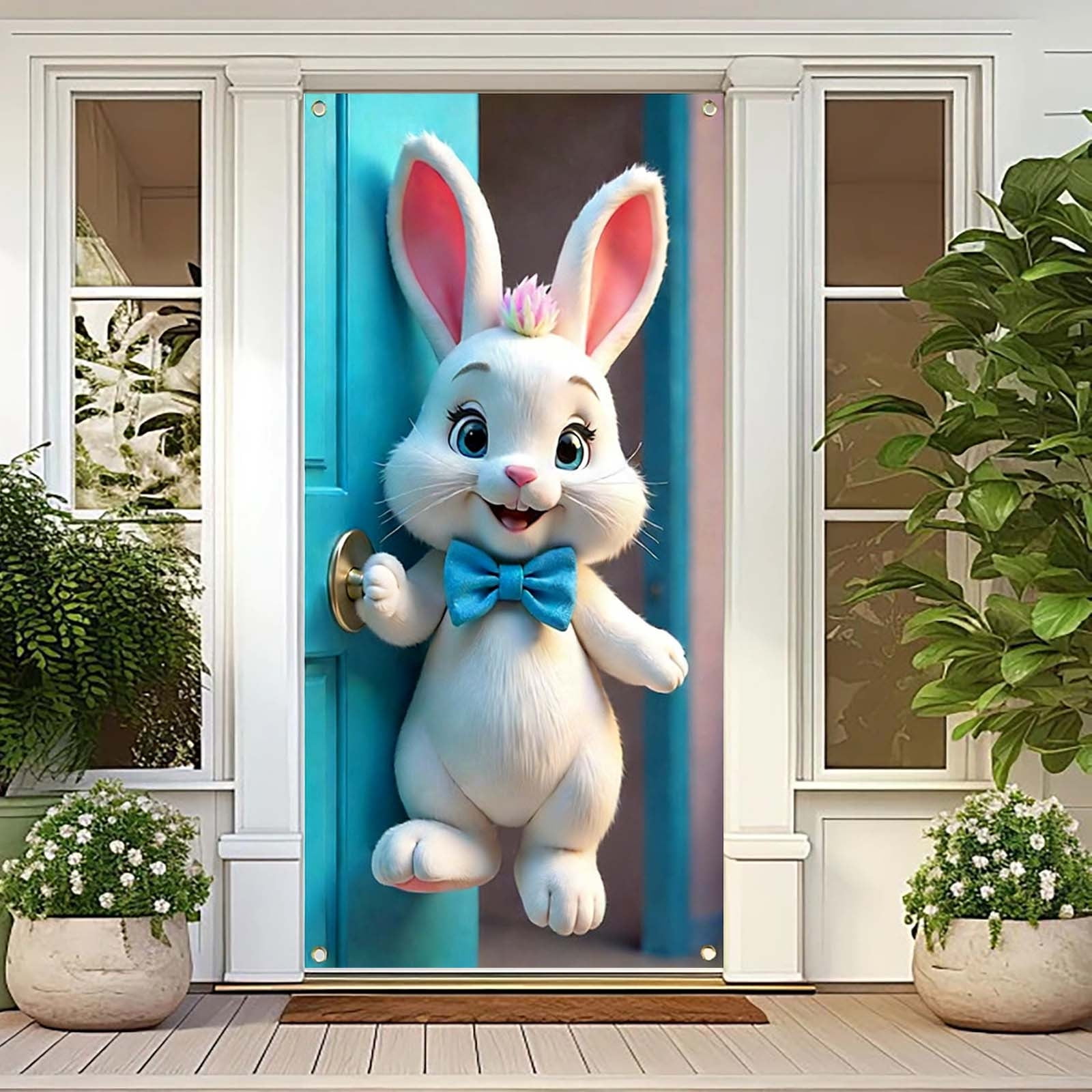 Easter Door Curtain Bunny Egg Decoration Spring Holiday Party ...
