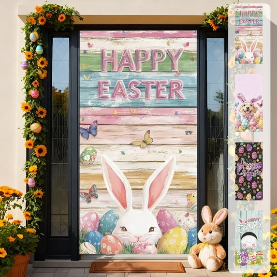 Easter Door Curtain Party Decorations - Large Holiday Backdrop for Room ...
