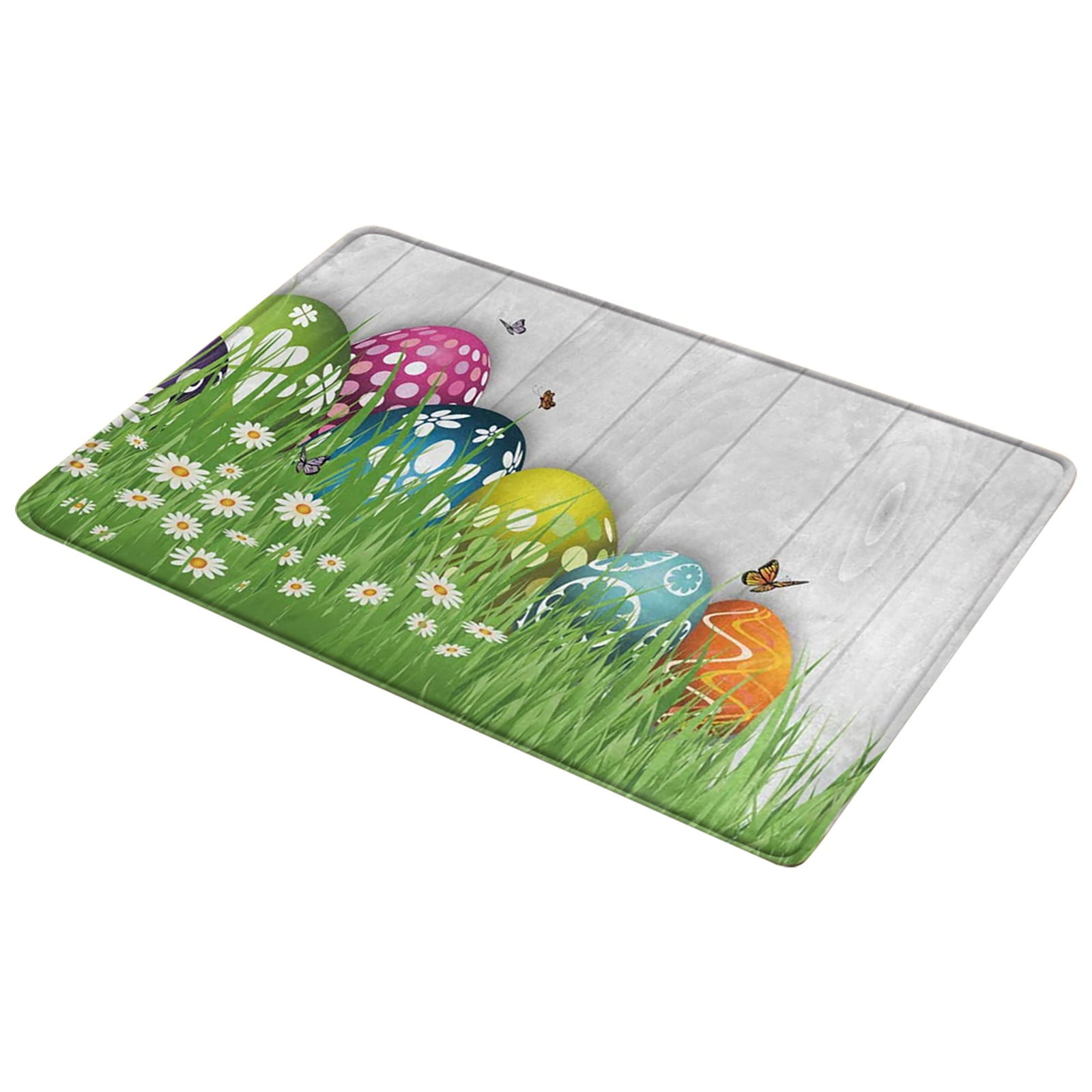 Easter Door Mat for Front Door, Interchangeable Front Door Mat, Easter Bunny Eggs Welcome ...