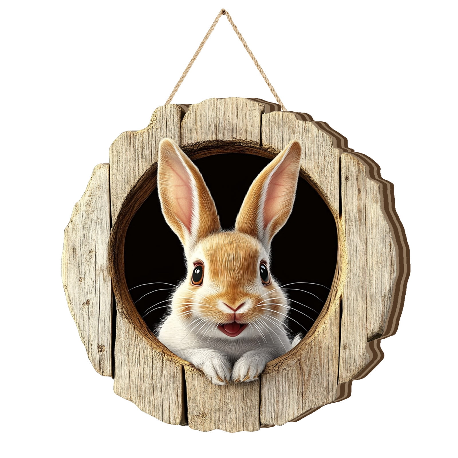 Easter Door Sign Wooden Easter Bunny Rabbit Ornament for Hanging ...
