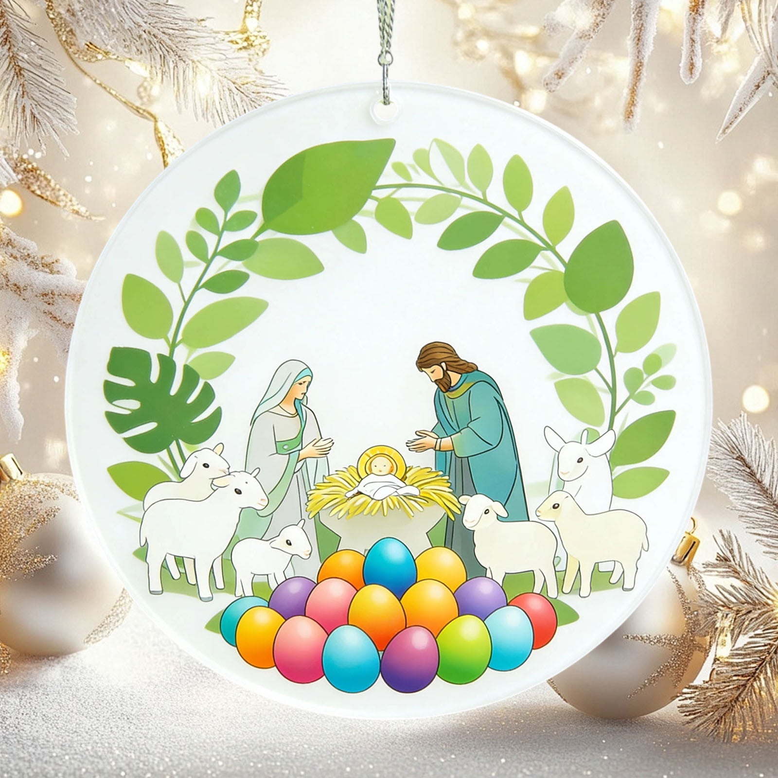 Easter Double Sided Ornament Scene Ornament, Acrylic Religious ...