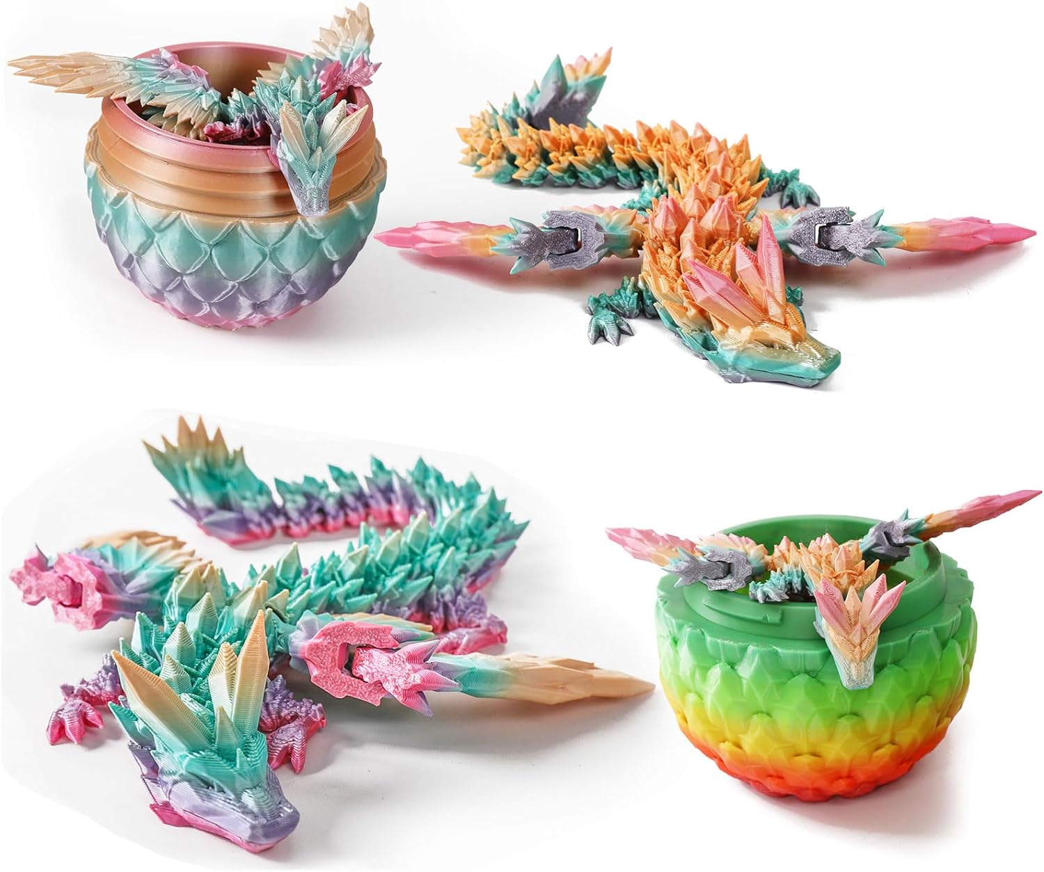 Easter Dragons 3D Printed Dragon Egg with Dragon Inside Crystal Dragon ...