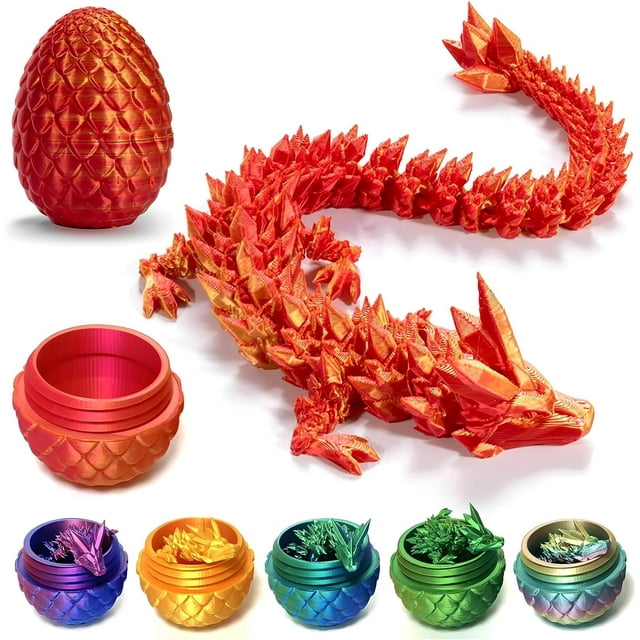 Easter Dragons 3d Printed Dragon Egg With Dragon Inside Crystal Dragon Fidget Toy For Adult Full