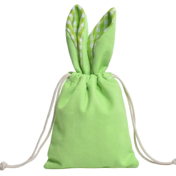Easter Drawstring Bag With Bunny Ears Storage Pouch, Green, One Size ...