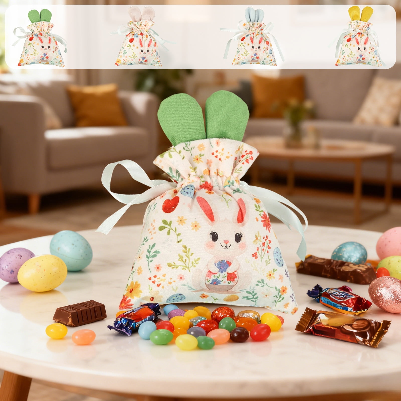 Easter Drawstring Candy Bags - Convenient Party Favors and Treat Bags ...