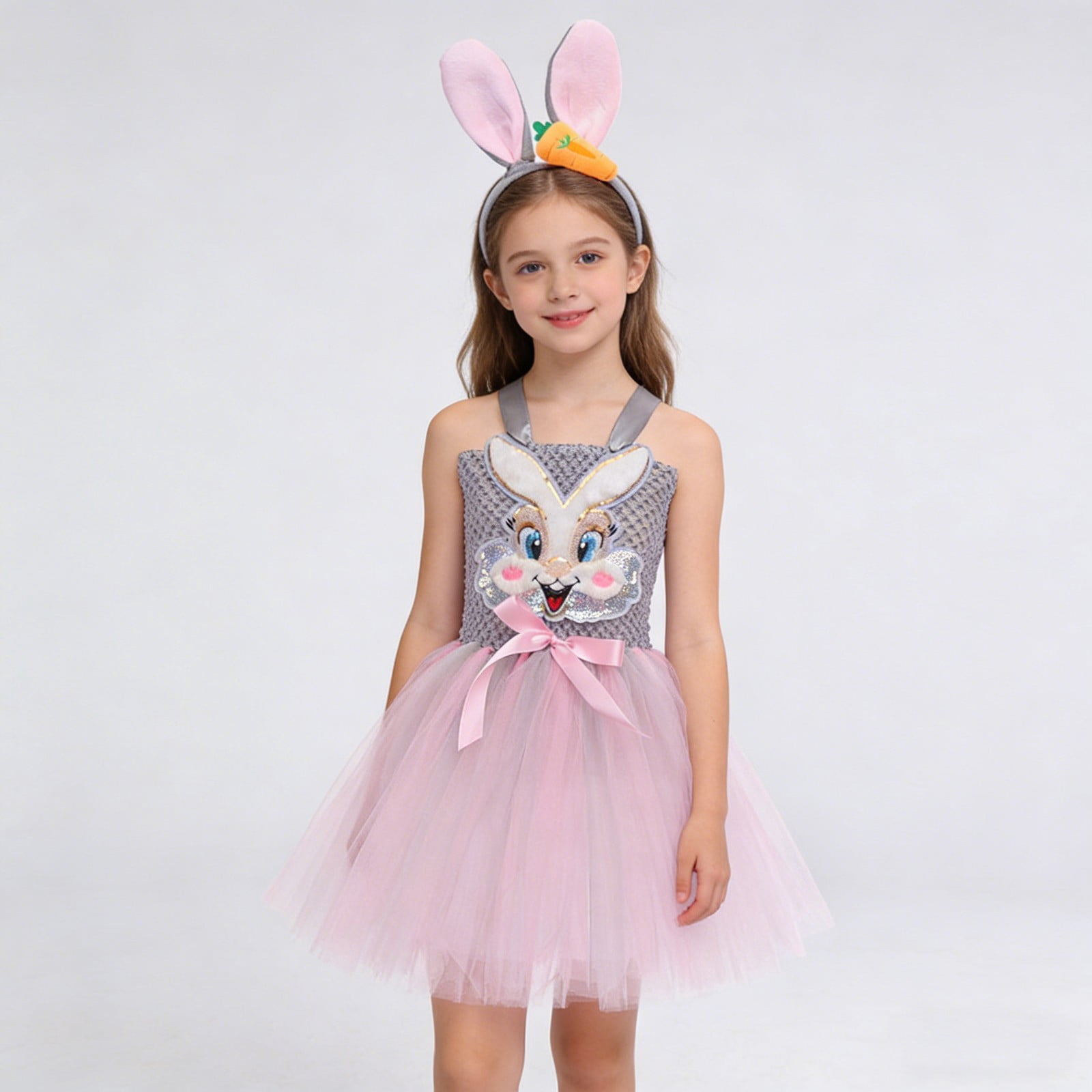 Easter Dress,Cartoon Bunny Tutu Girls Dress Set with Hairband, Easter ...