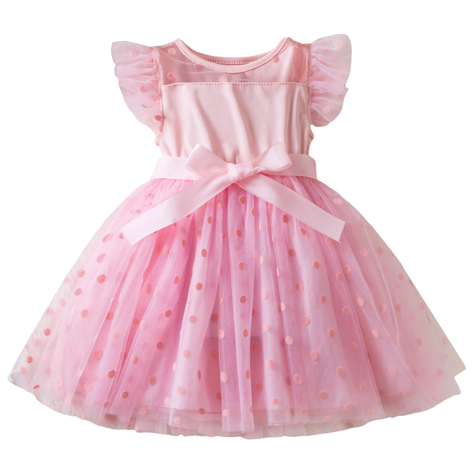 Easter Dresses For Girls Pageant Dress Party Bowknot Fly Sleeve Cosplay ...
