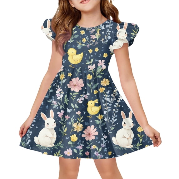 Easter Dresses For Girls Summer Girl Dresses Cute Easter Eggs Bunnies ...