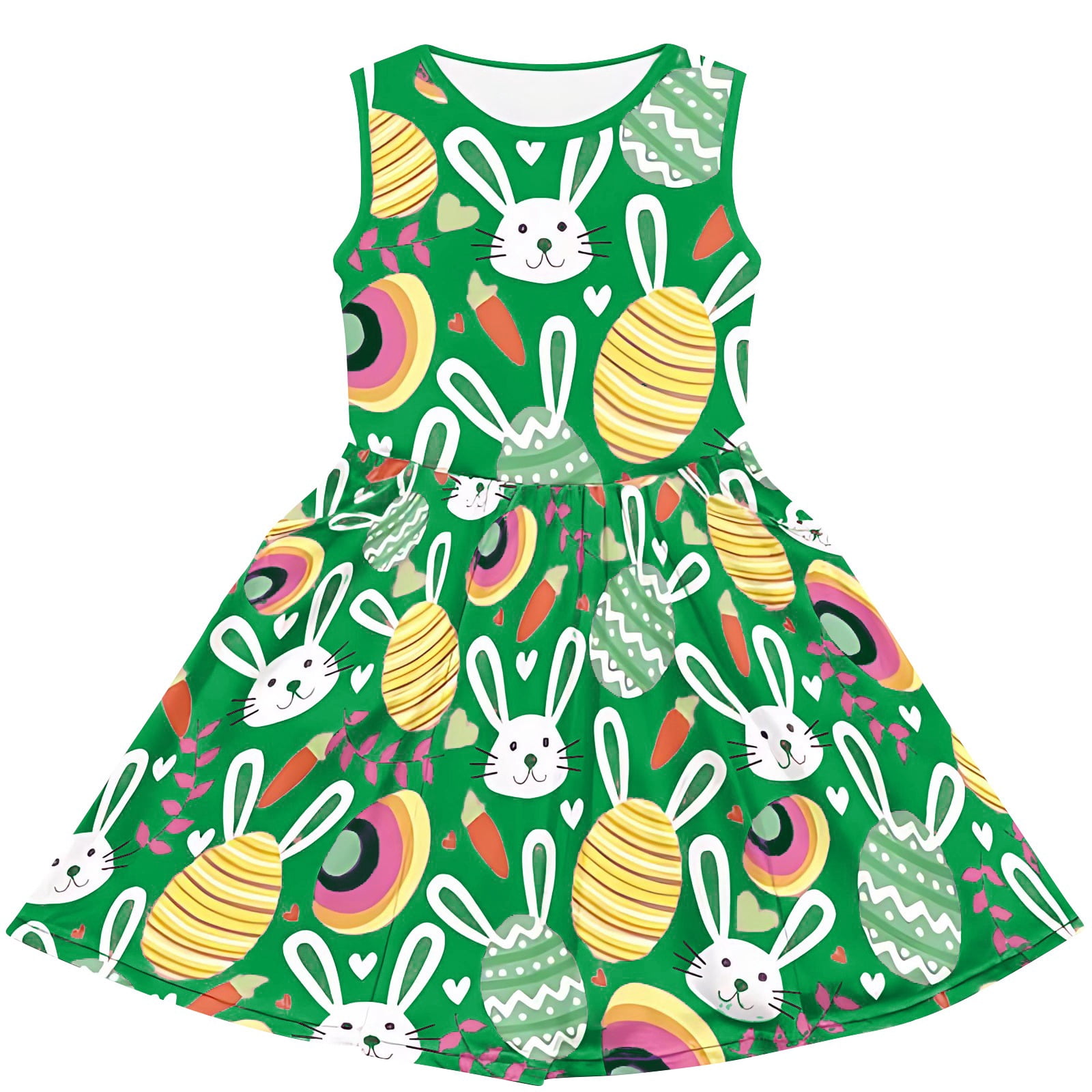 Easter Dresses for Girls Size 4-12 Sleeveless Midi Dresses Bunny Print ...