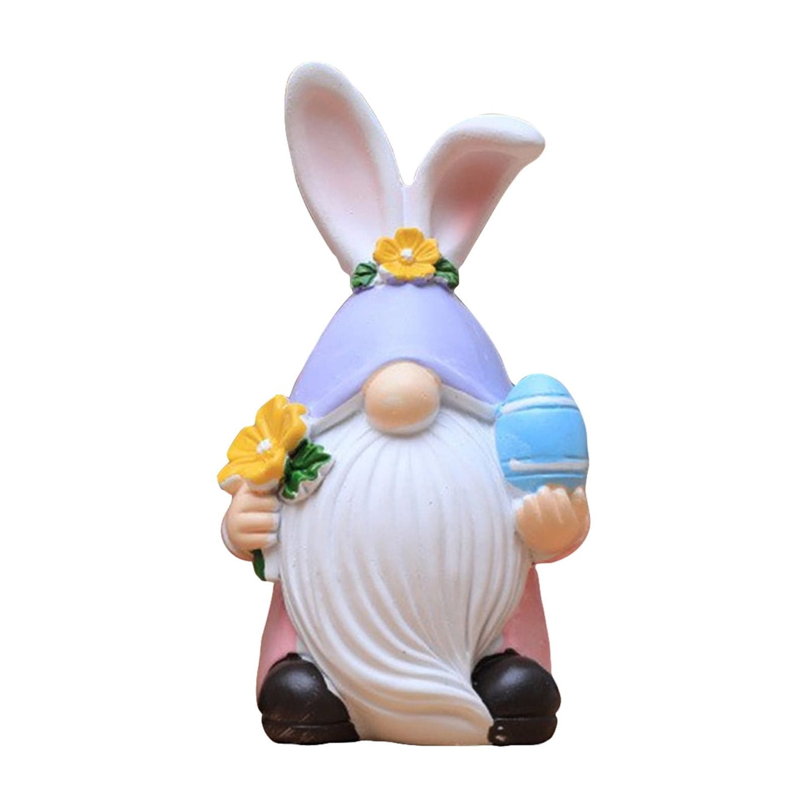 Easter Dwarf Figurine with Bunny Ears and Colorful Eggs Tabletop ...
