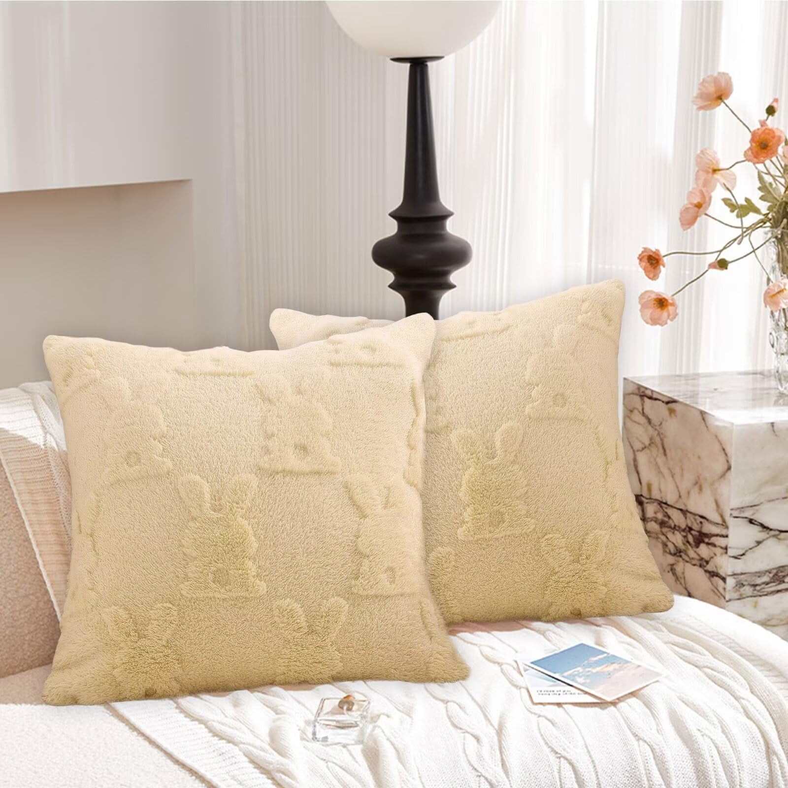 Easter Easter Pillow 18X18 Inch Easter Pillows Bunny Soft Plush Faux ...