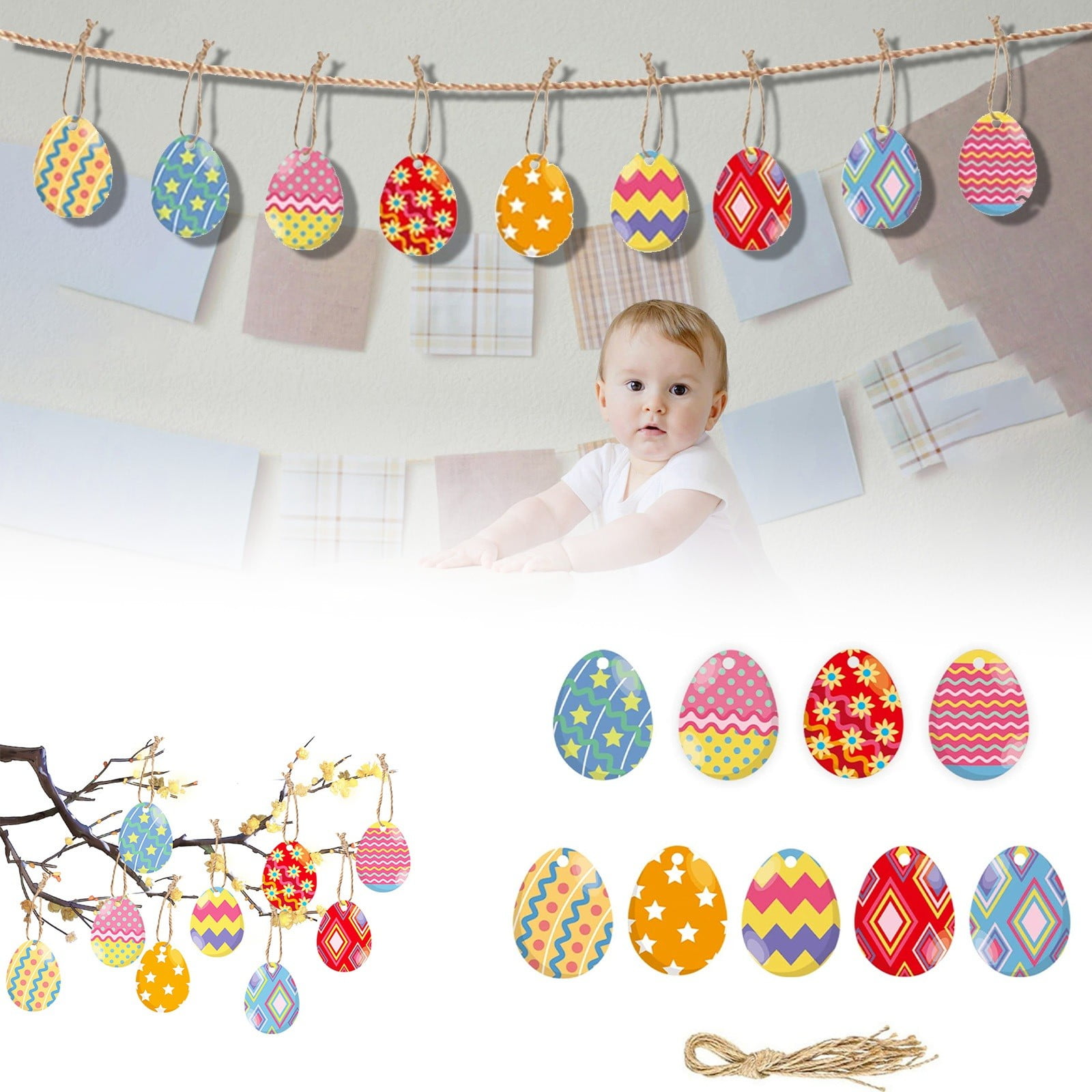 Easter Egg And Bunny Decorations Festive Hanging Ornaments And Party ...