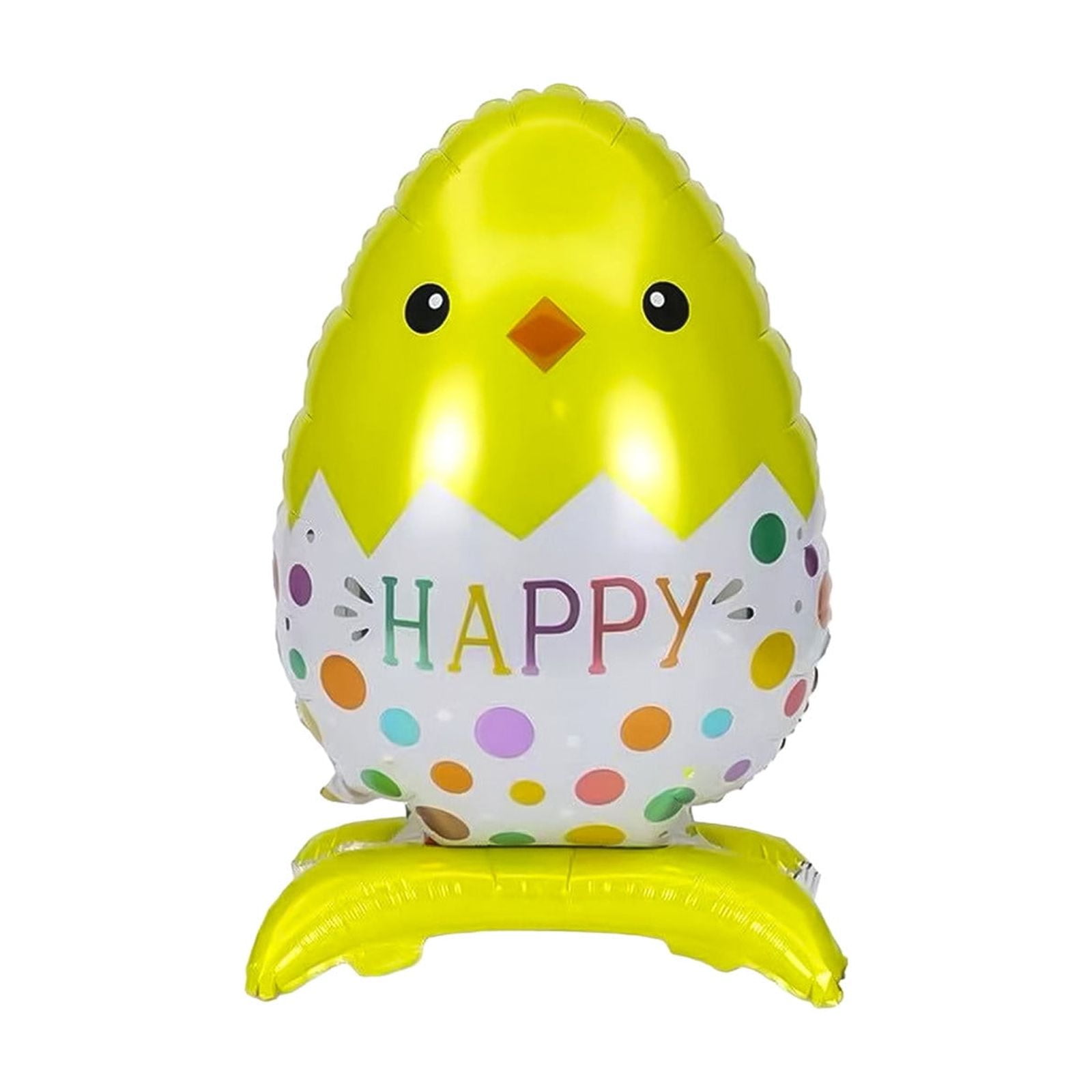 Easter Egg Balloons 30"x20", Happy Little Yellow Chicken Shaped Mylar ...