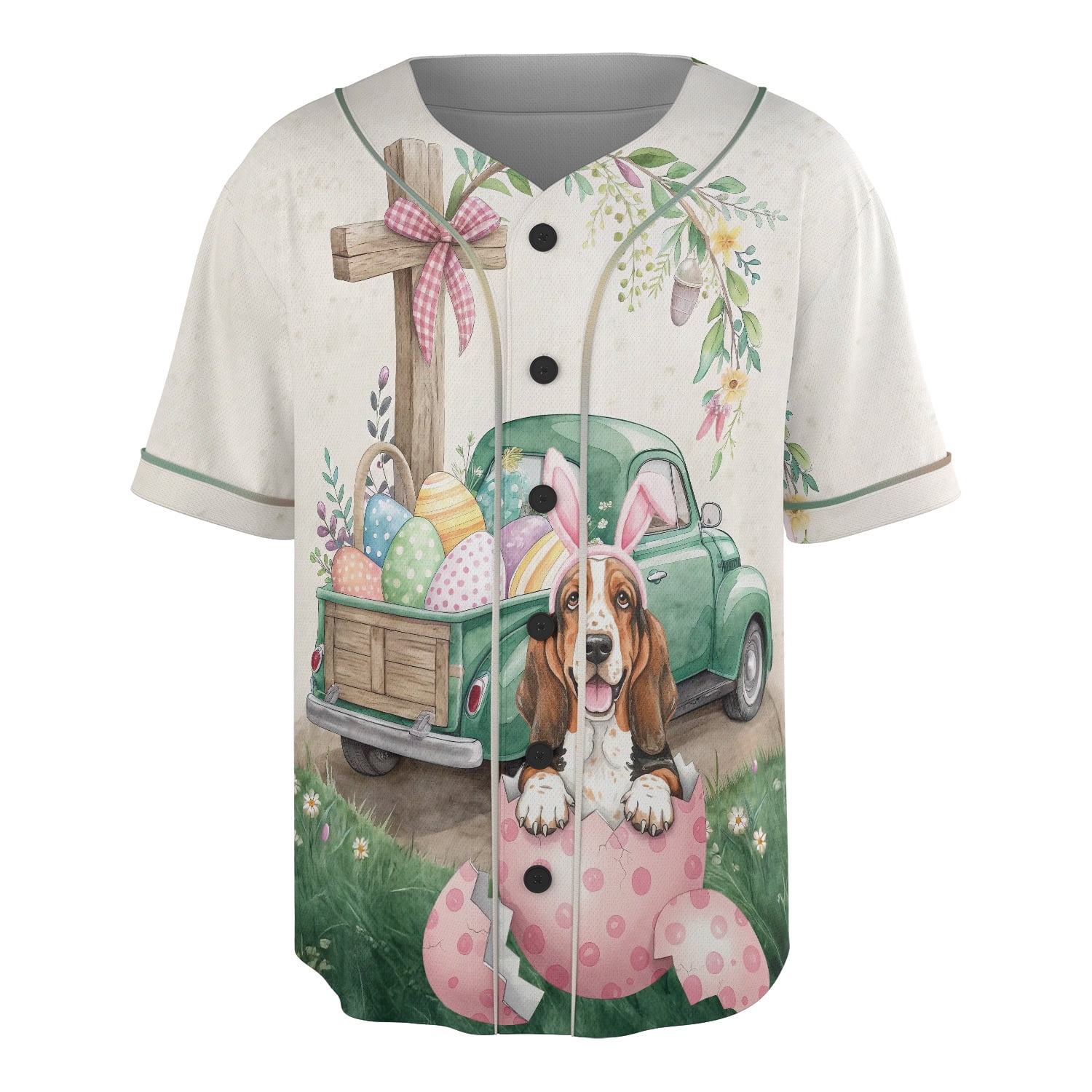 Easter Egg Basset Hound Bunny Ear Welcome Spring Truck All Over Print ...