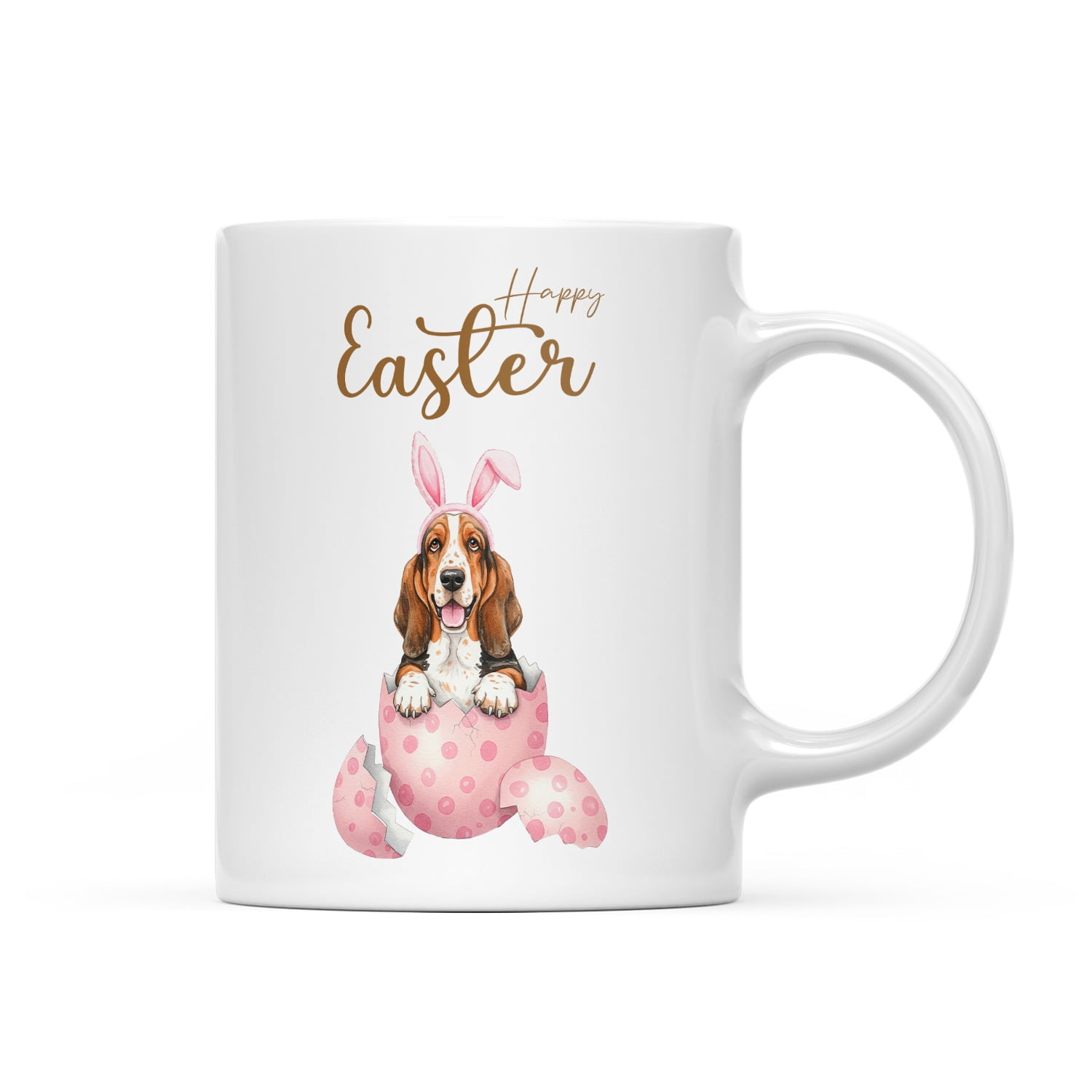 Easter Egg Basset Hound Bunny Ear Welcome Spring Truck Mug Bassets Dog ...