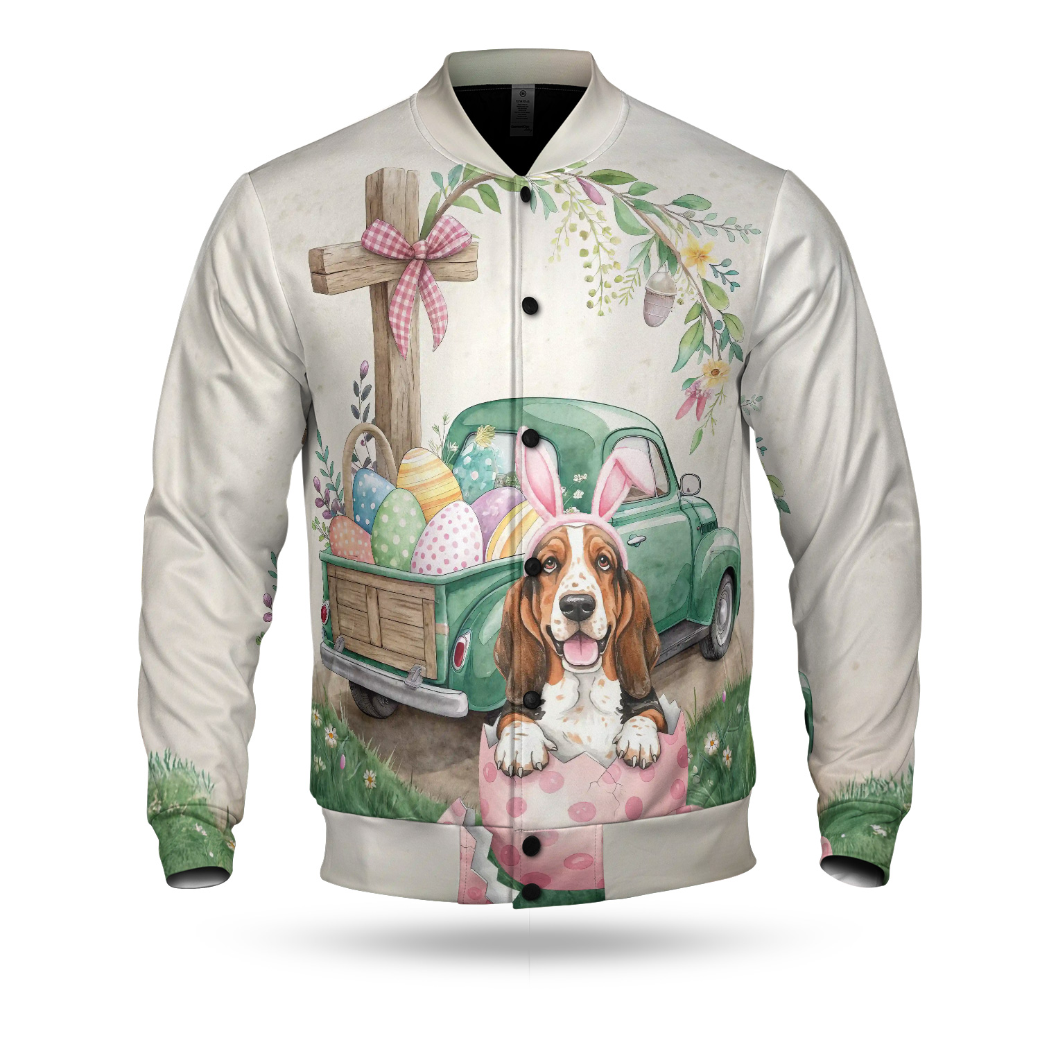 Easter Egg Basset Hound Bunny Ear Welcome Spring Truck All Over Print ...