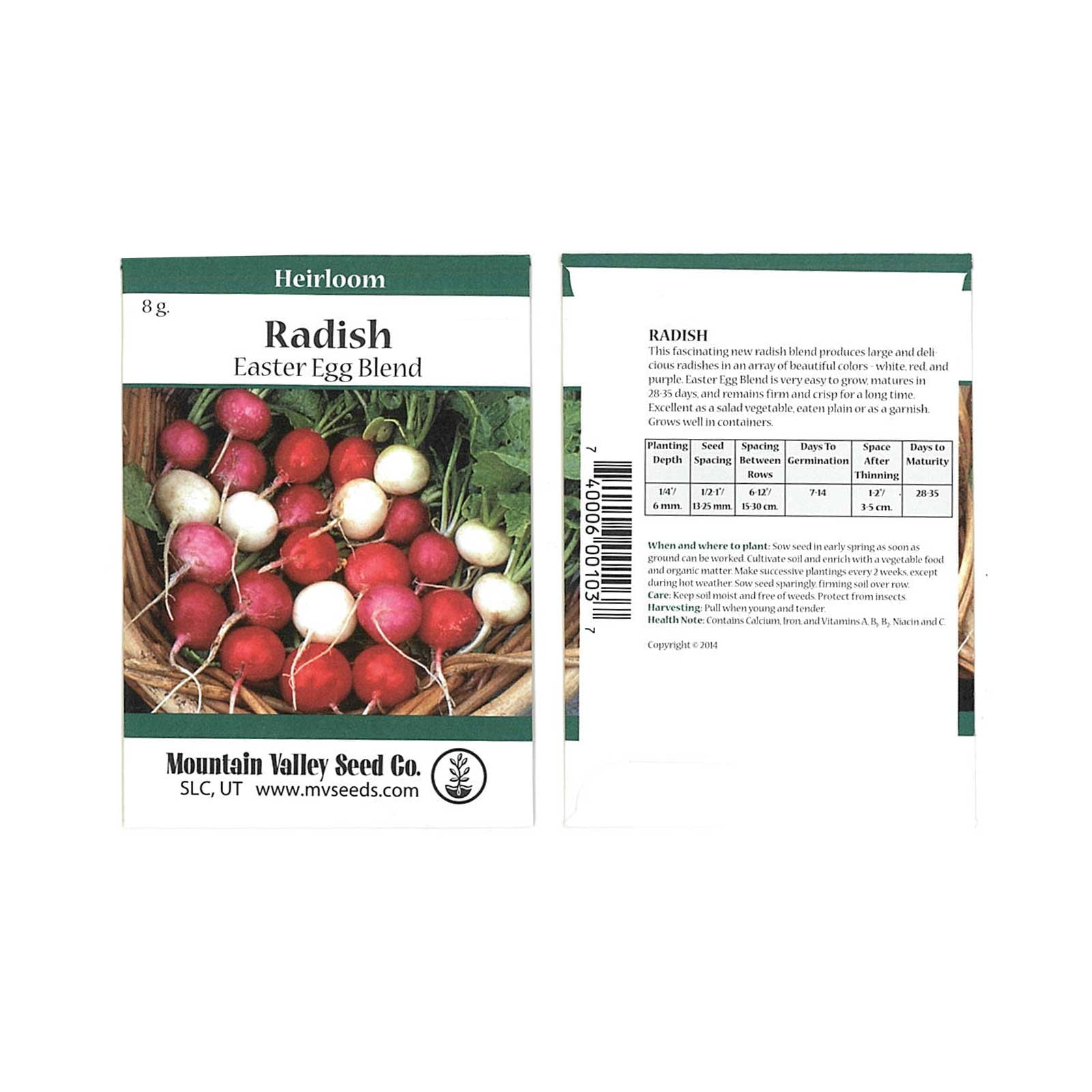 Easter Egg Blend Radish Seeds - 8 Gram Seed Packet - Heirloom Garden ...