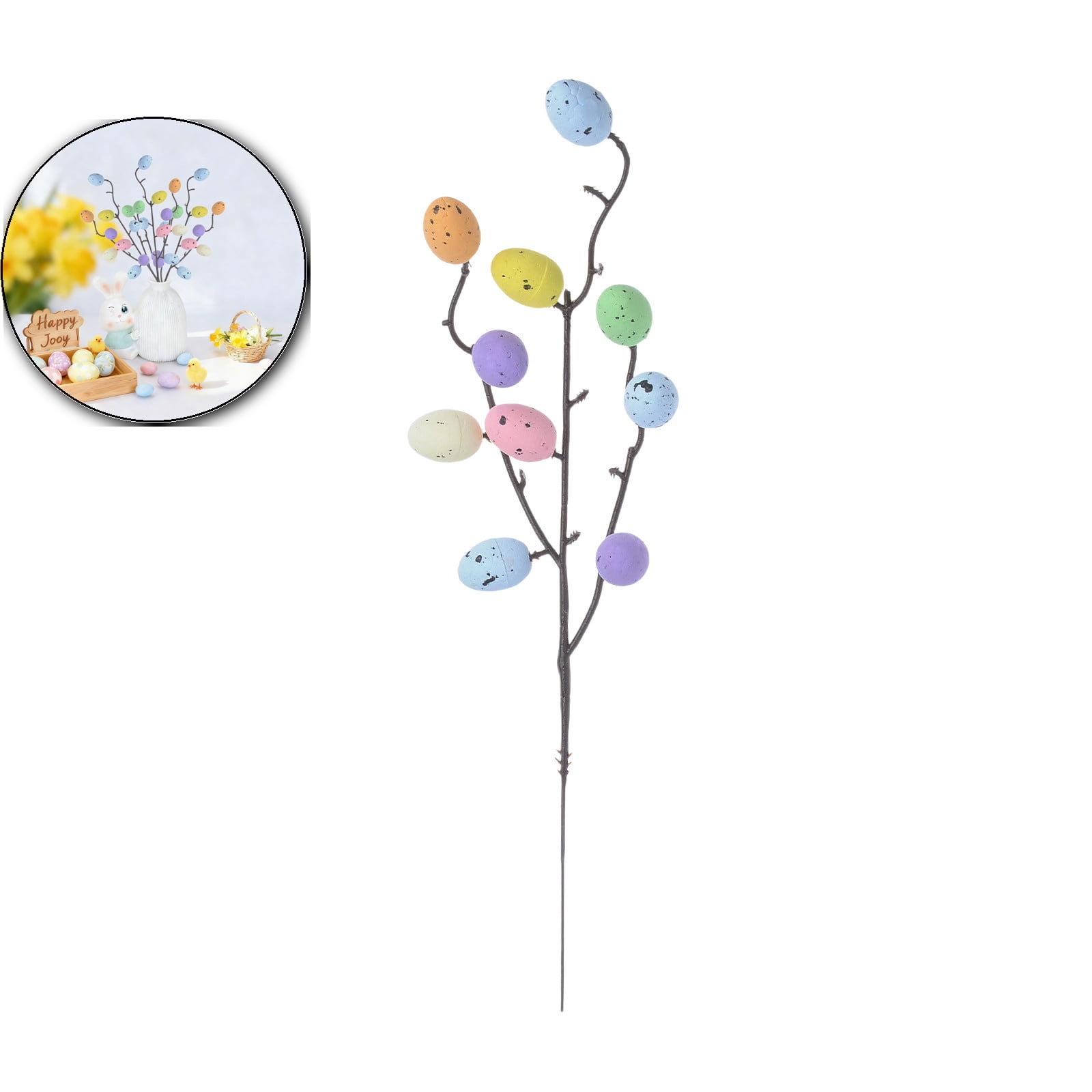 Easter Egg Branch – 13.78in Reusable Plastic Foam Decorations for ...