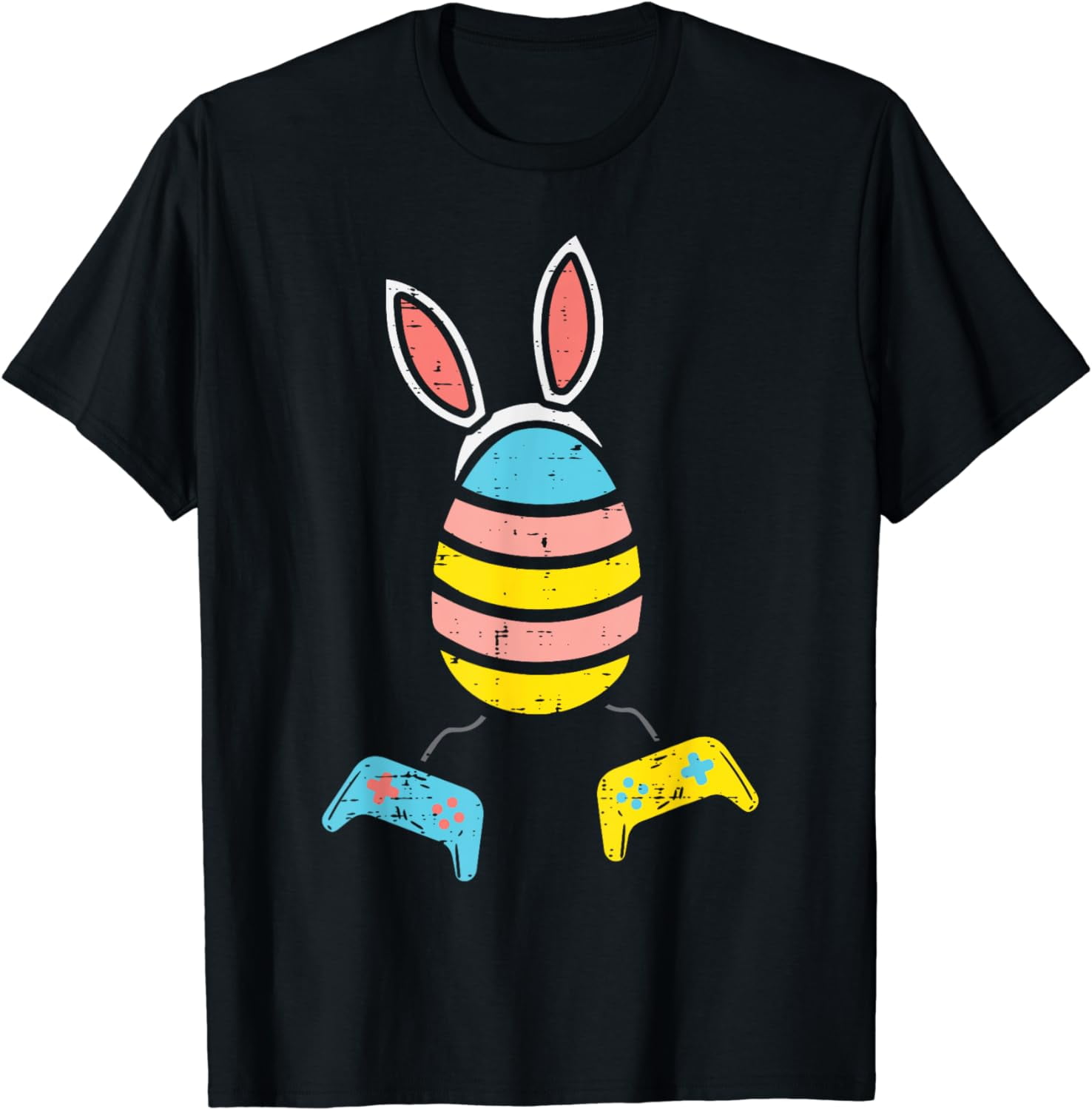 Easter Egg Bunny Ears Video Game Controllers Gamer Boys Men T-Shirt ...