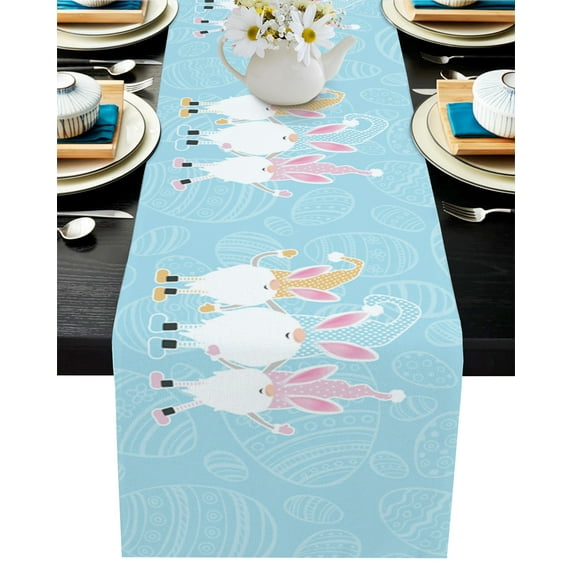 Easter Egg Bunny Gnome Table Runner Wedding Table ration Home r Kitchen ...