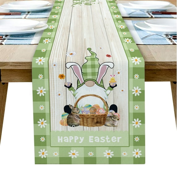 Easter Egg Bunny Gnome Table Runner Wedding Table ration Home r Kitchen ...