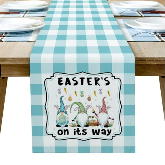 Easter Egg Bunny Gnome Table Runner Wedding Table ration Home r Kitchen ...