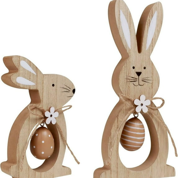 Easter Egg Bunny Ornaments Creative Wooden Tabletop Decorations For ...